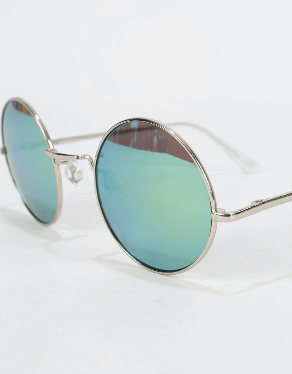Route One Round Sunglasses - Silver (Colour Lens)